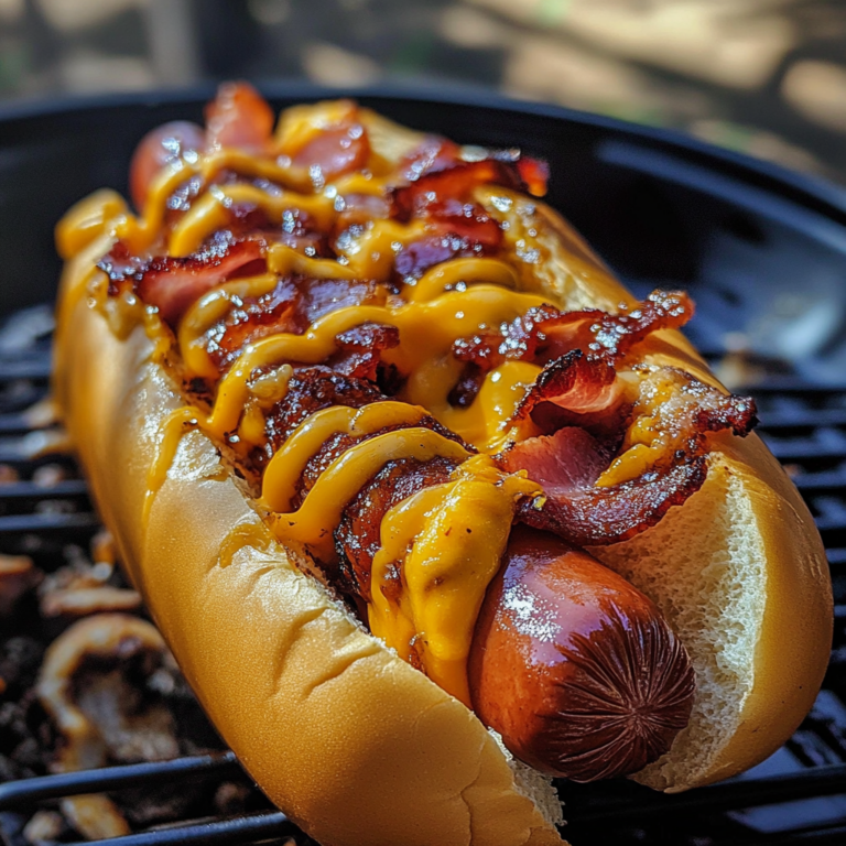 BBQ Bacon-Wrapped Cheddar Hot Dog Delights – Beth's Quick Bites