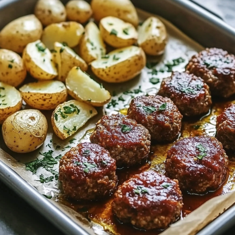 Sheet Pan Mini Meatloaf and Roasted Potatoes – Beth's Quick Bites