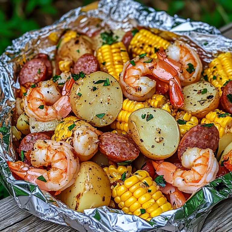 Shrimp, Corn, Potatoes, and Smoked Sausage Foil Pack – Beth's Quick Bites
