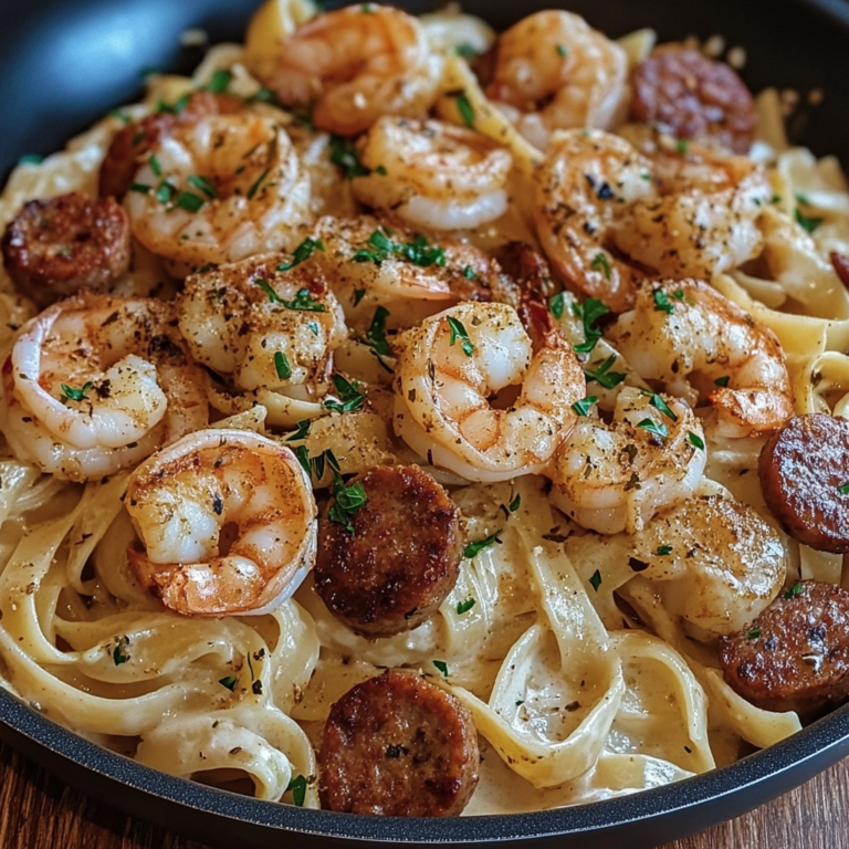 Cajun Shrimp and Sausage Alfredo Pasta – Beth's Quick Bites