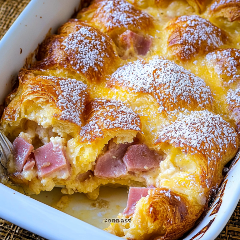 Ham And Cheese Croissant Breakfast Casserole Beth S Quick Bites