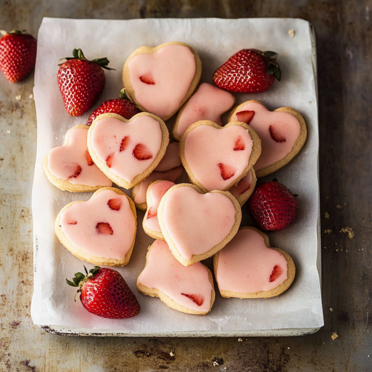 Heart-Shaped Strawberry Shortbread Cookies – Beth's Quick Bites