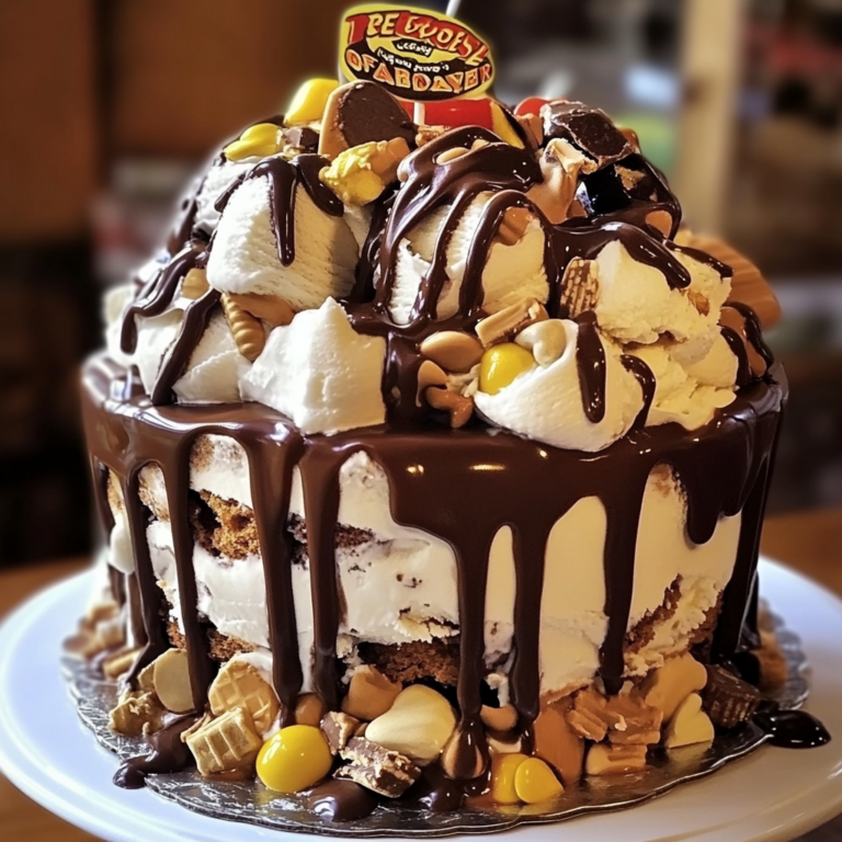 Reese’s Overload Ice Cream Sundae Cake – Beth's Quick Bites