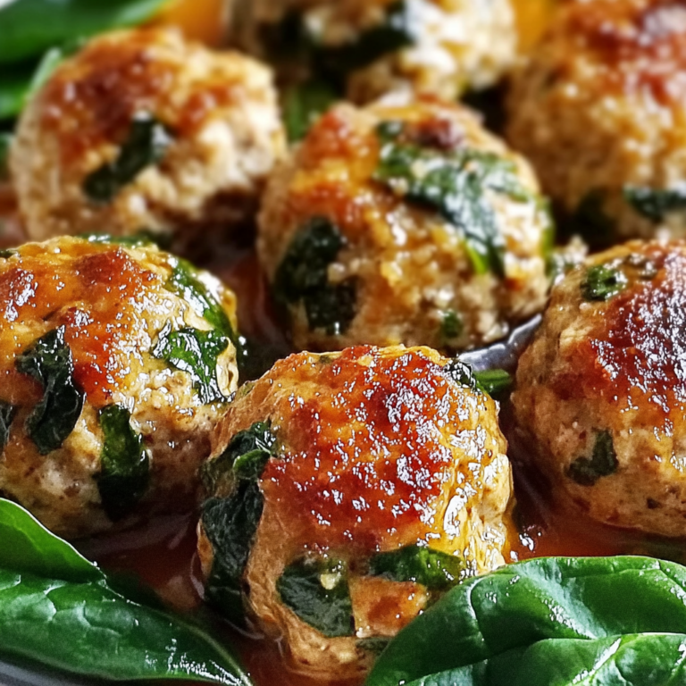 Baked Chicken Ricotta Meatballs with Spinach – Beth's Quick Bites