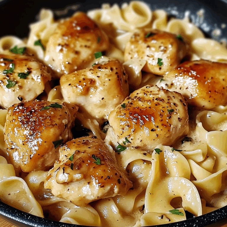 One-Pan Creamy Garlic Butter Chicken with Egg Noodles – Beth's Quick Bites