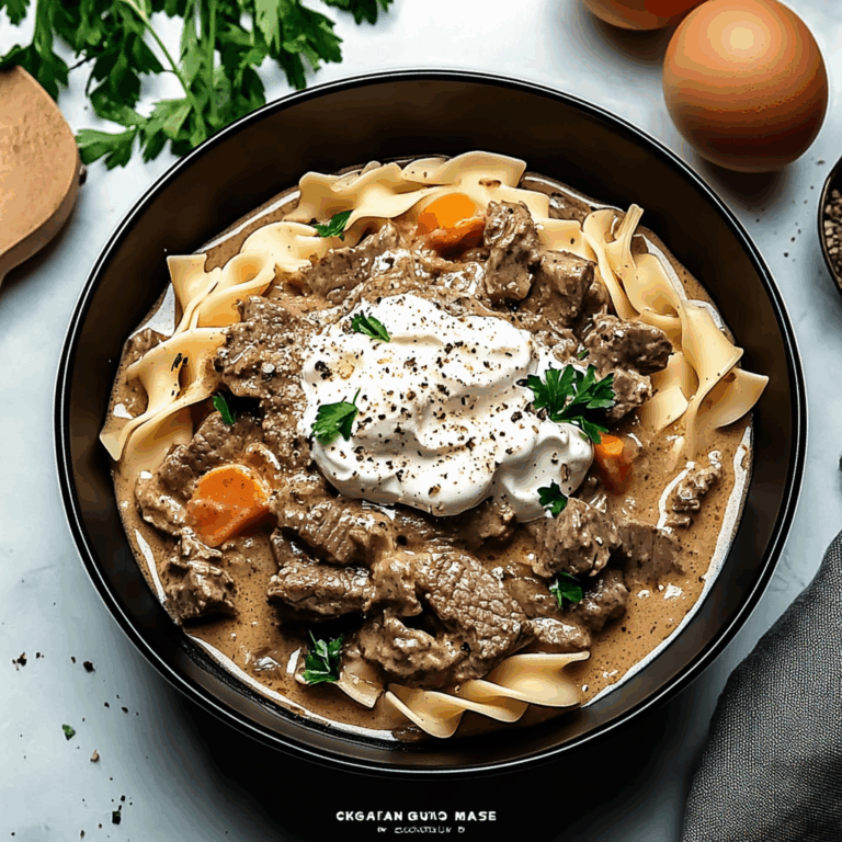 Creamy Beef Stroganoff with Egg Noodles – Beth's Quick Bites
