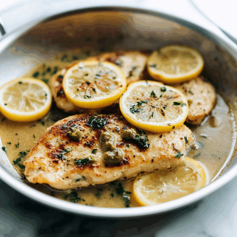 Lemon Chicken Piccata with Grilled Bread – Beth's Quick Bites